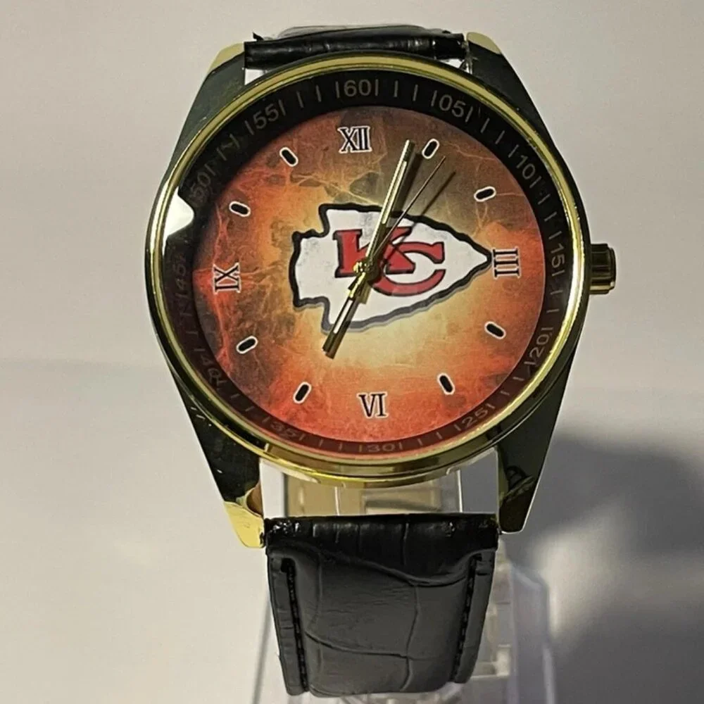 NFL | Accessories | Kansas City Chiefs Nfl Leather Band Mens Wristwatch ...